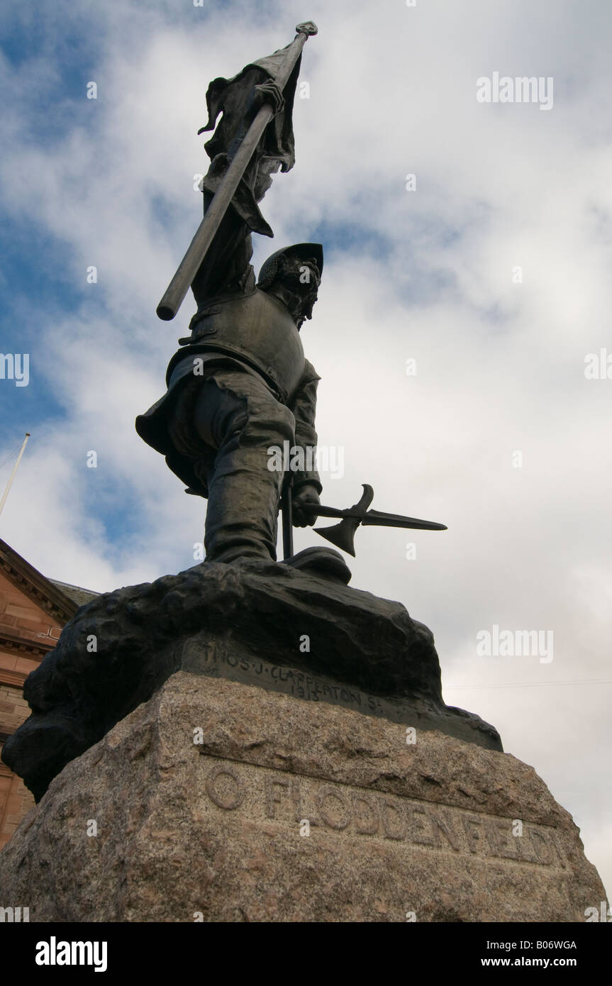 Statue of Fletcher in front of Victoria Hall Selkirk Stock Photo - Alamy