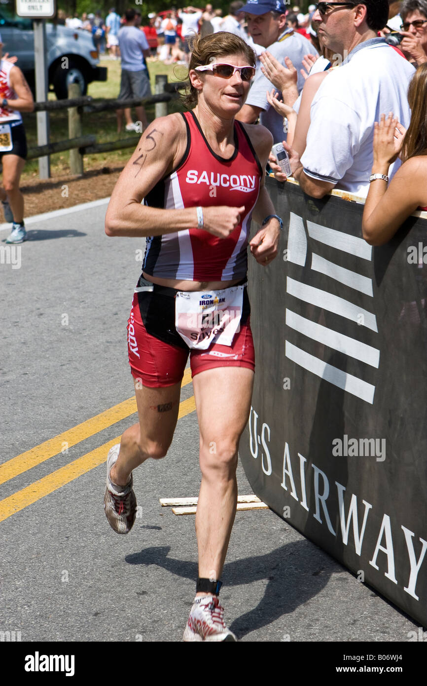 Female Triathlon Runner at the Disney 70.3 Mile Ironman in Orlando ...