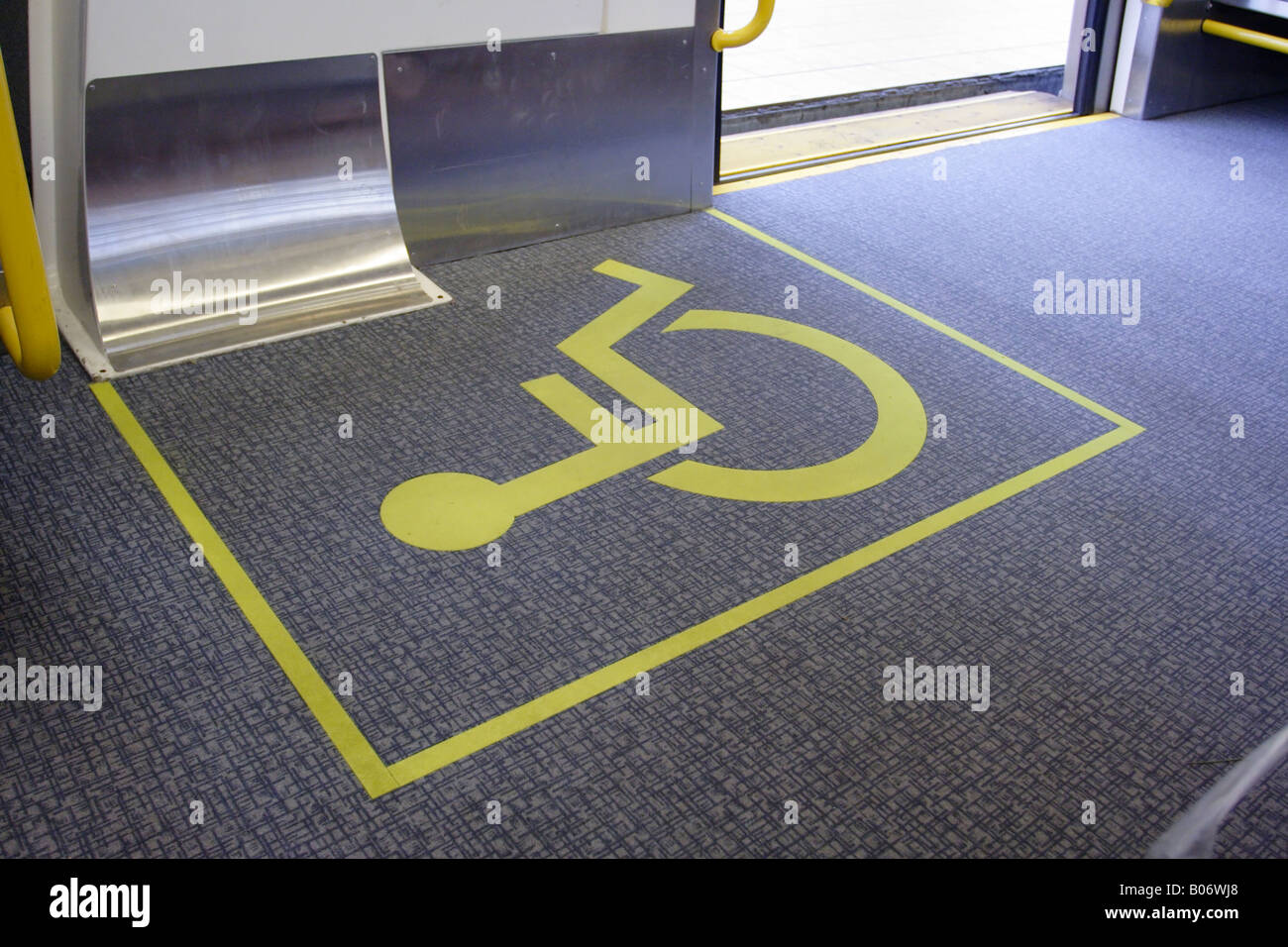 Space for the disabled in a train in Western Australia Stock Photo - Alamy