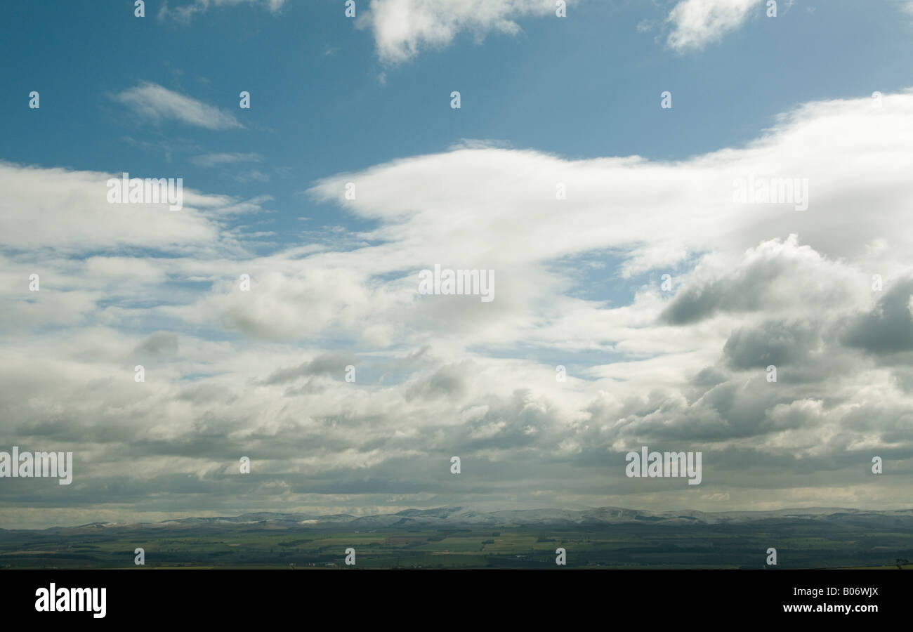 View of snow covered Cheviot hills from Hume Castle Stock Photo - Alamy
