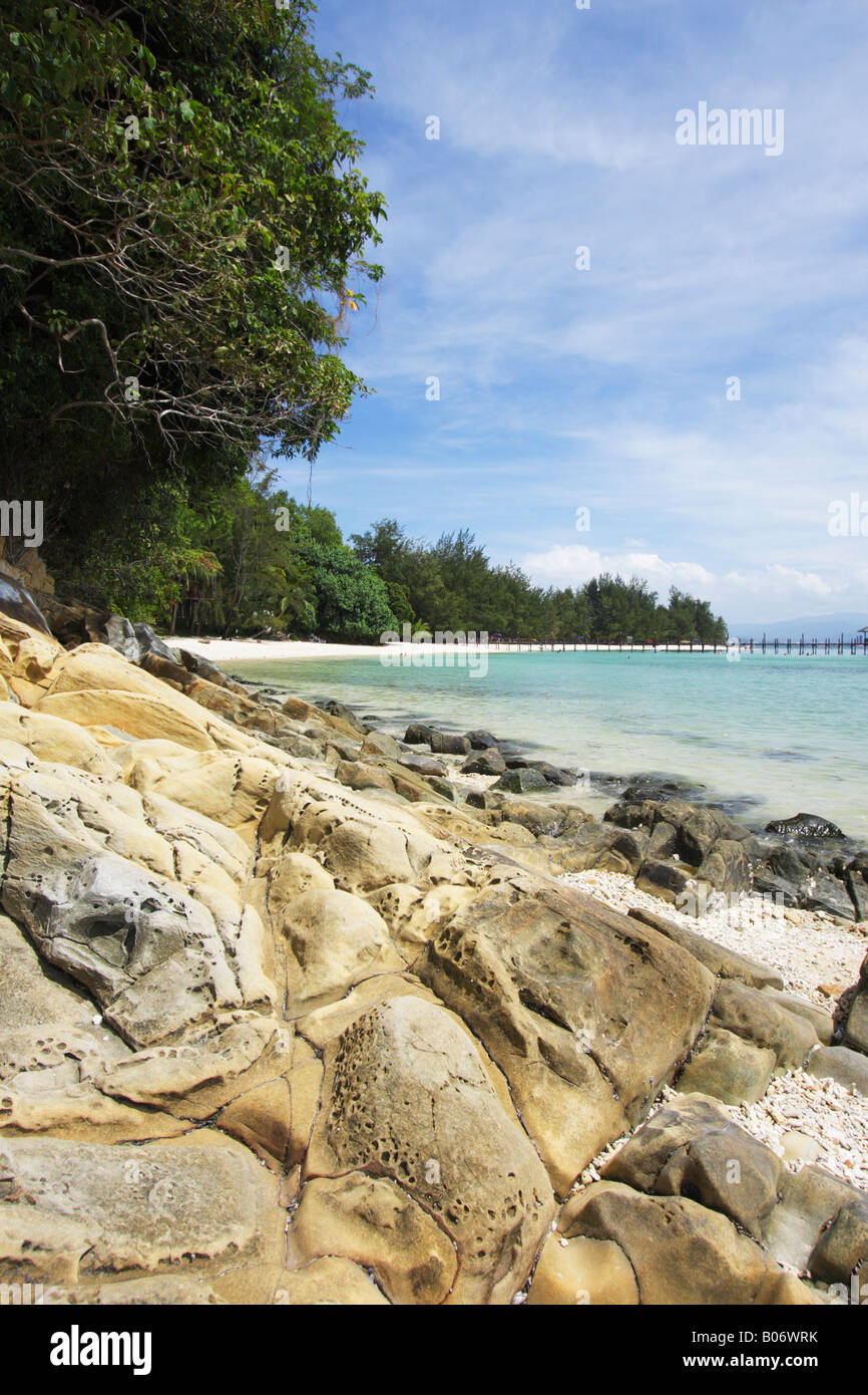 Rocky Beach On Pulau Manukan, Tunku Abdul Rahman National Park, Kota ...