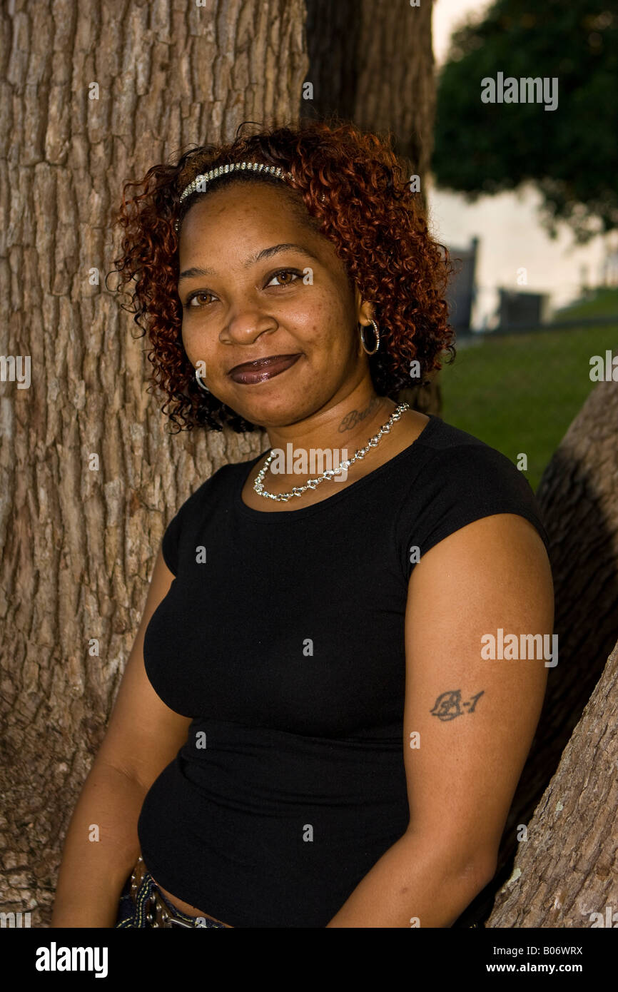 Middle Aged African American Woman Smiling Stock Photo - Alamy