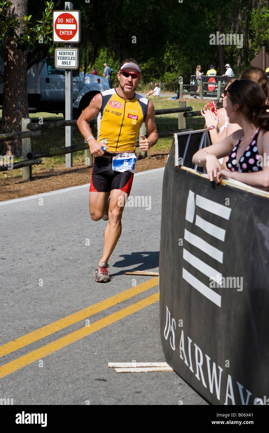 Male Triathlon Runner at the Disney 70.3 Mile Ironman in Orlando ...