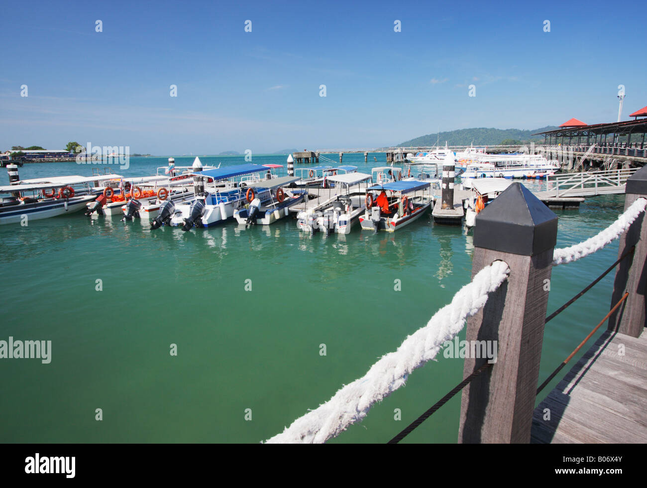 Boats Moored At Jesselton Point Jetty, Kota Kinabalu, Sabah, Malaysian ...