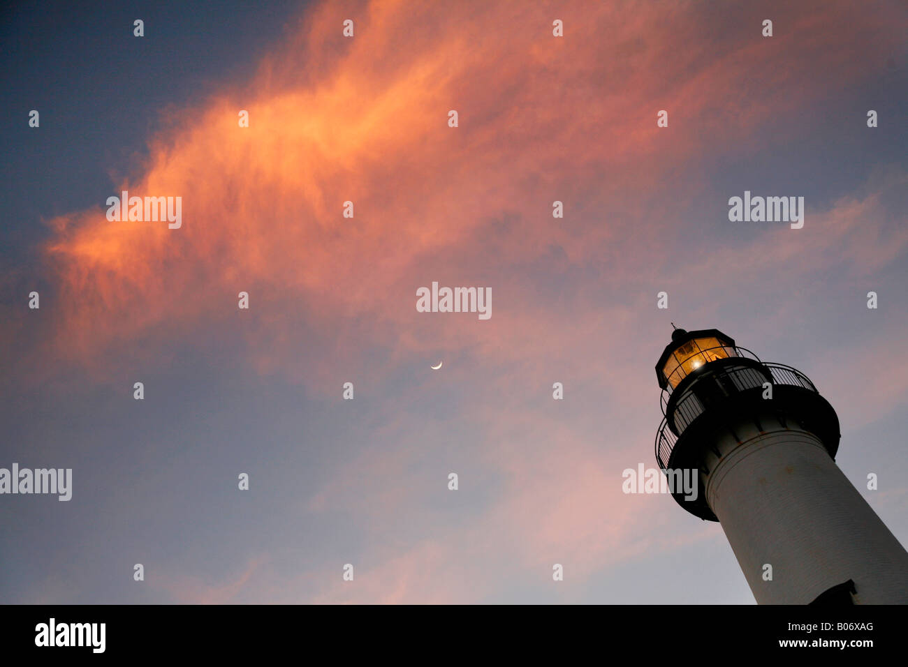 St. Simons Lighthouse at sunset, Saint Simons Island, Georgia Stock ...