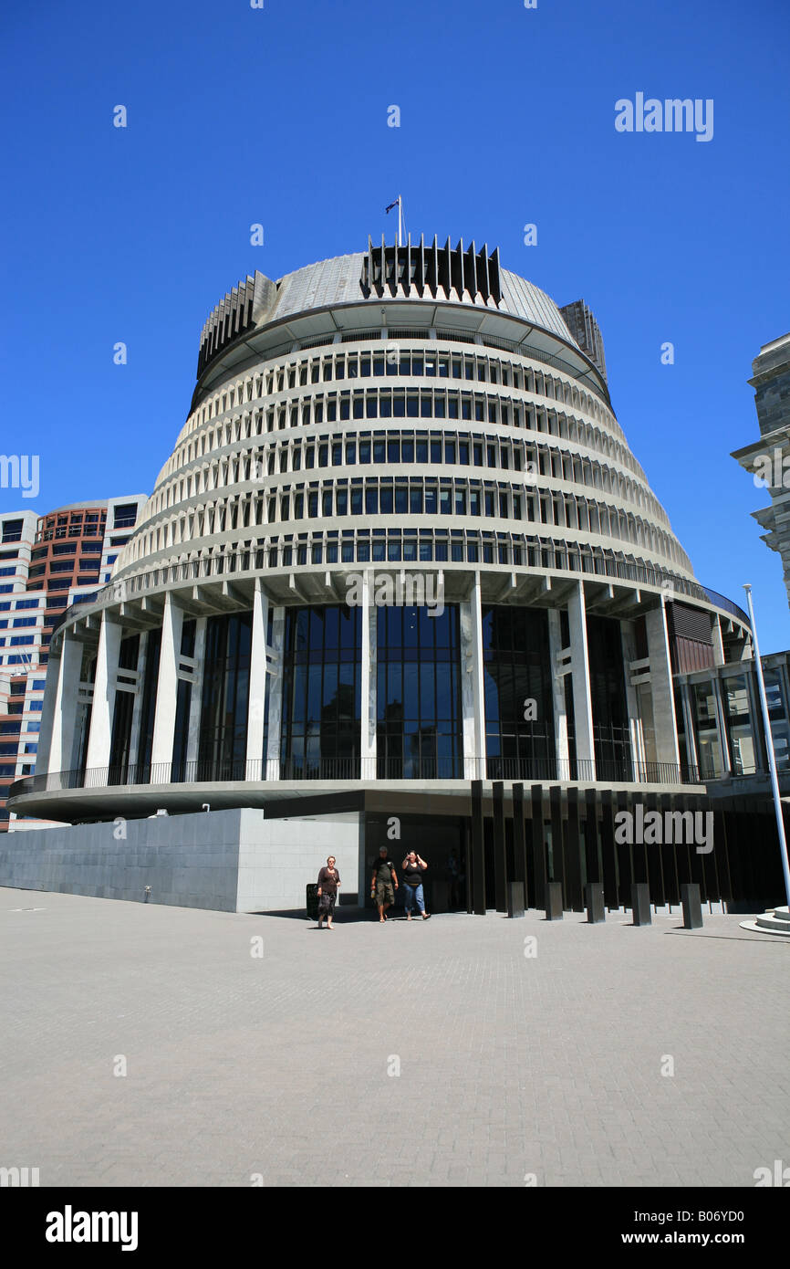 The "beehive" parliament building the capital Wellington North Island ...