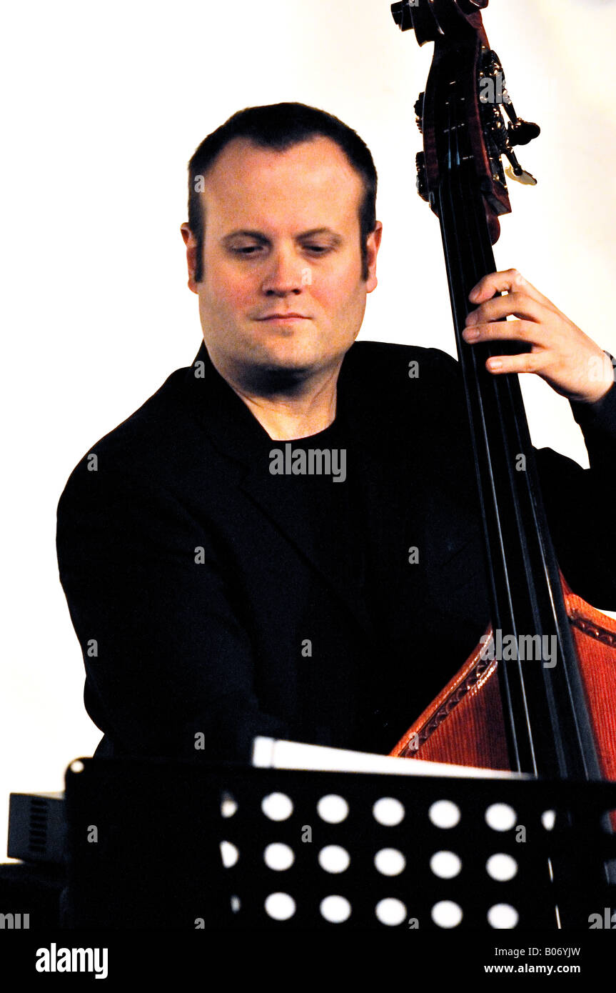 David Chamberlain playing bass at the Concorde Club in Southampton ...