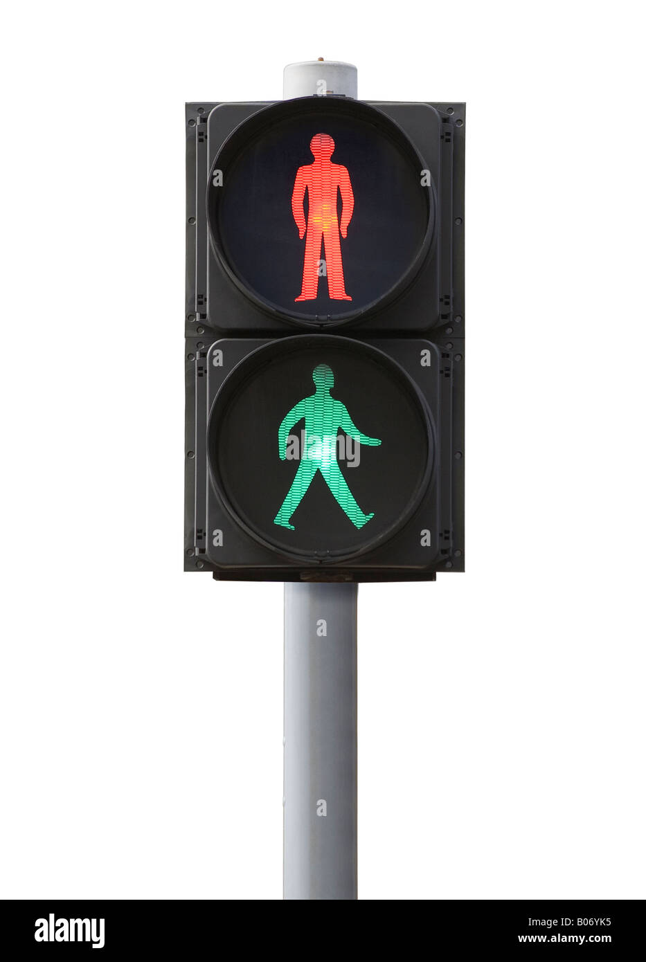 Traffic lights with green and red signs showing Stock Photo - Alamy