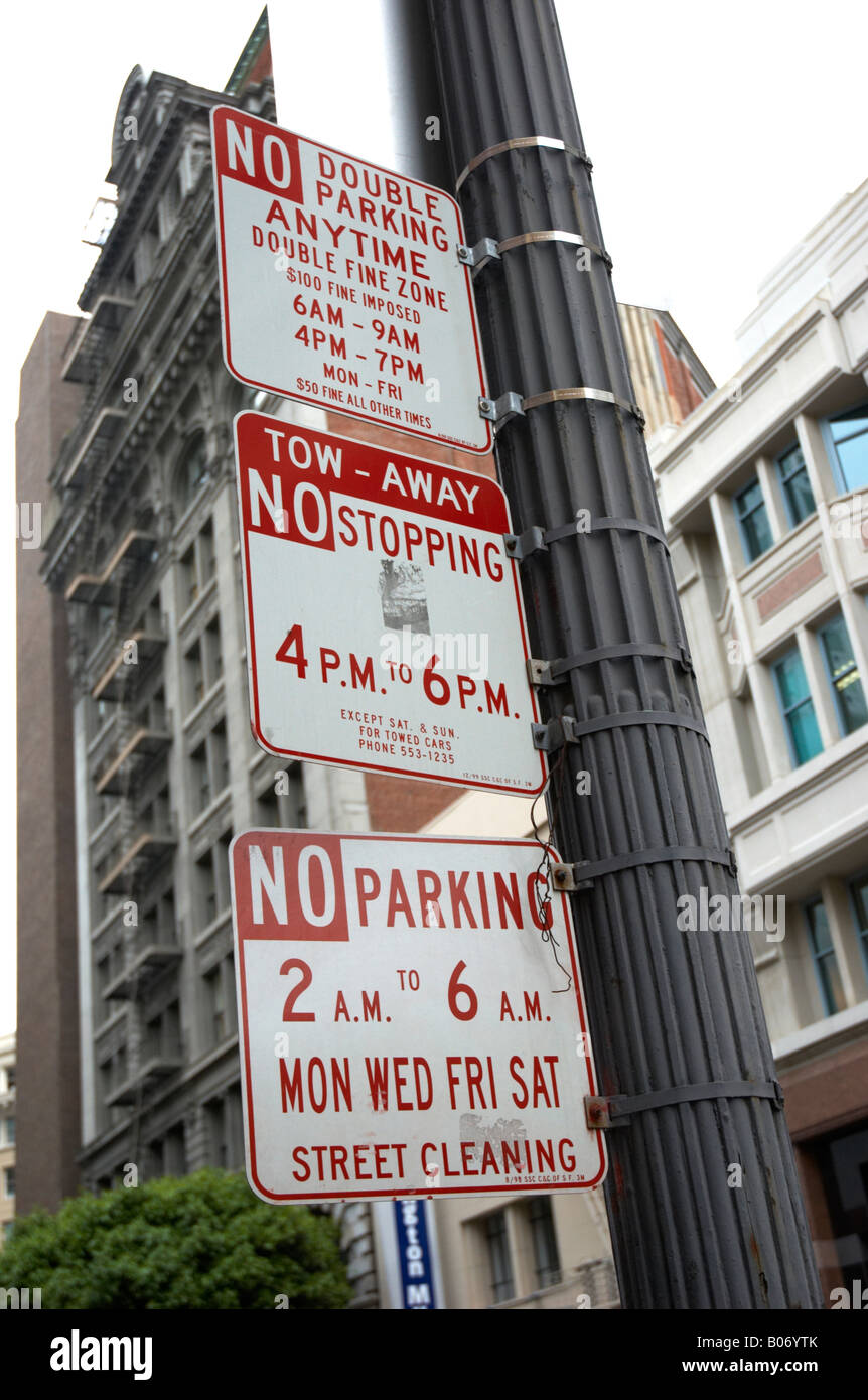 Street parking notices in San Francisco warn motorists of the ...