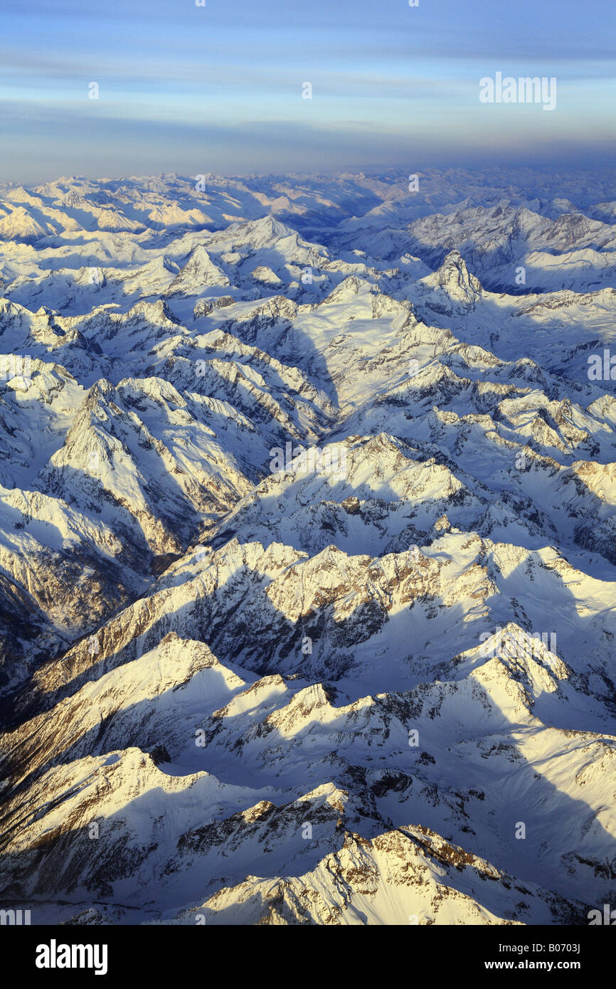 Overview landscape shot snowy mountains hi-res stock photography and ...