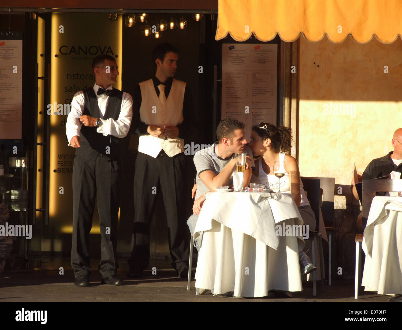 young couple sitting in bar canova in rome Stock Photo - Alamy
