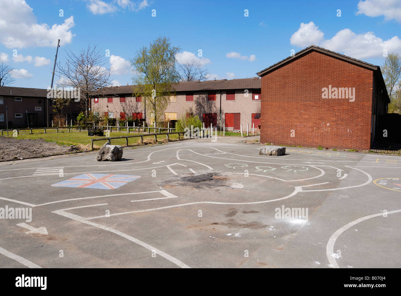 Socially deprived Beswick Estate in Beswick, East Manchester UK ...