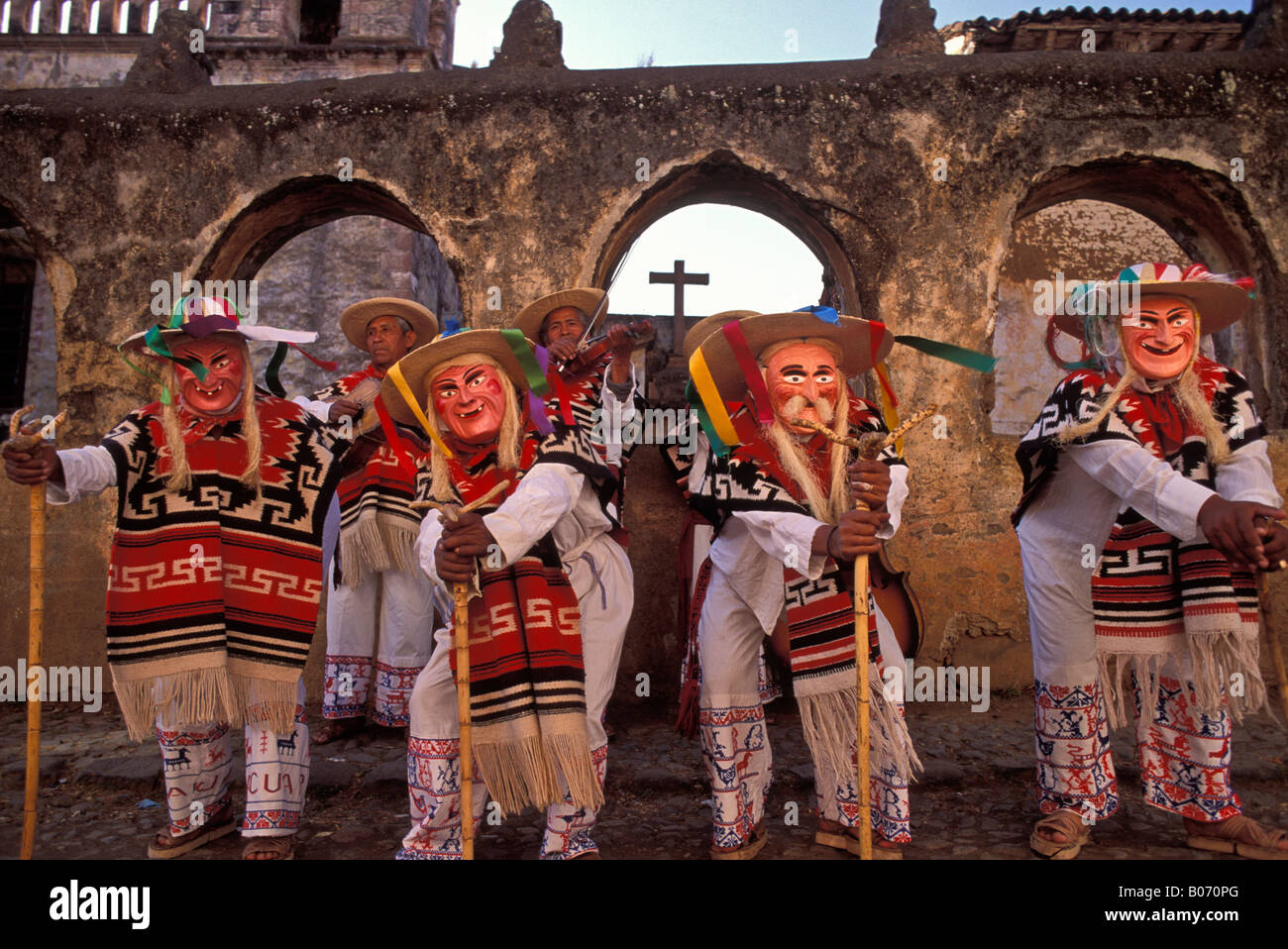 Dance of the Old Men or baile de los viejitos in Patzcuaro Mexico Stock ...