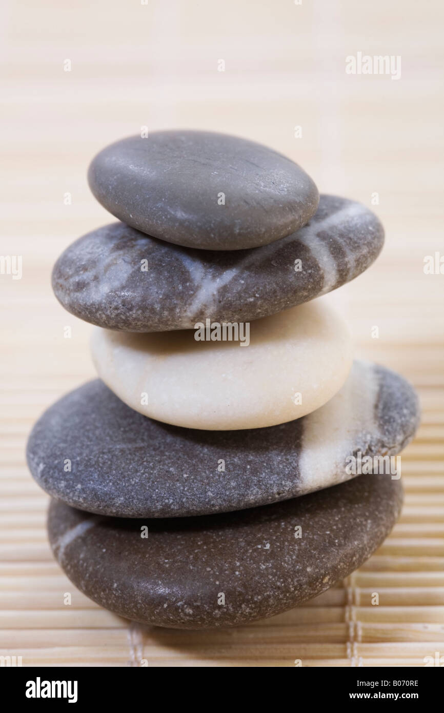Stack of flat stones Stock Photo - Alamy