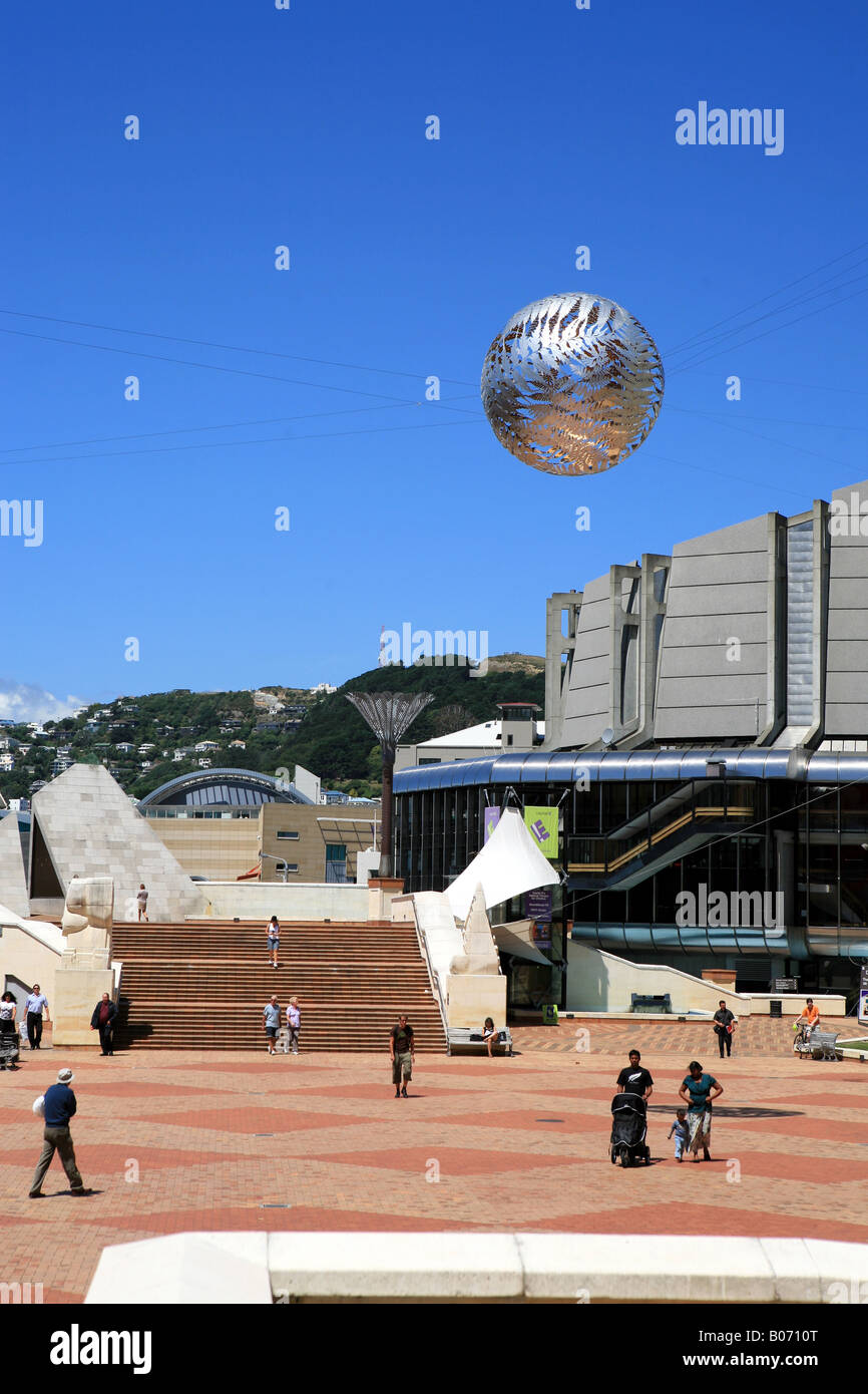 Neil Dawson's Fern sculpture suspended in Civic square Lambton ...