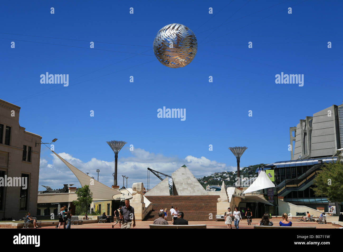 Neil Dawson's Fern sculpture suspended in Civic square Lambton ...