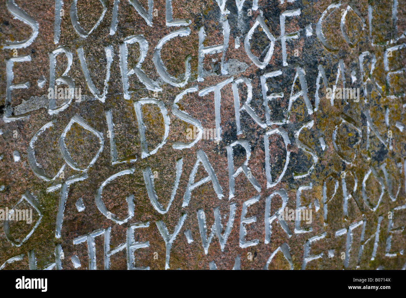 Scotland Scottish Borders Coldstream Inscription on a memorial stone ...