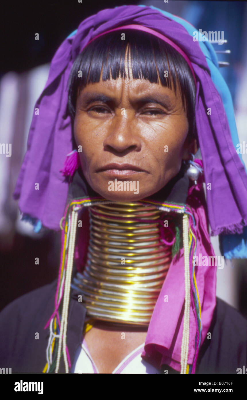 Portrait of a Kayan Woman Stock Photo - Alamy