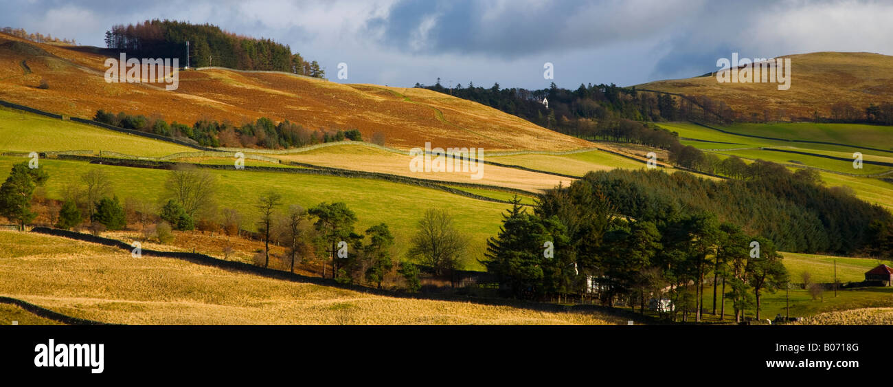 Scotland Scottish Borders Tweed Valley Panoramic view of the Tweed ...