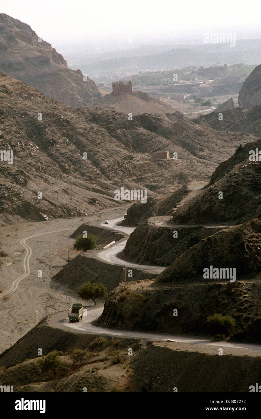 Pakistan NWFP Peshawar Road twisting up from Jamrud to the Khyber Pass ...