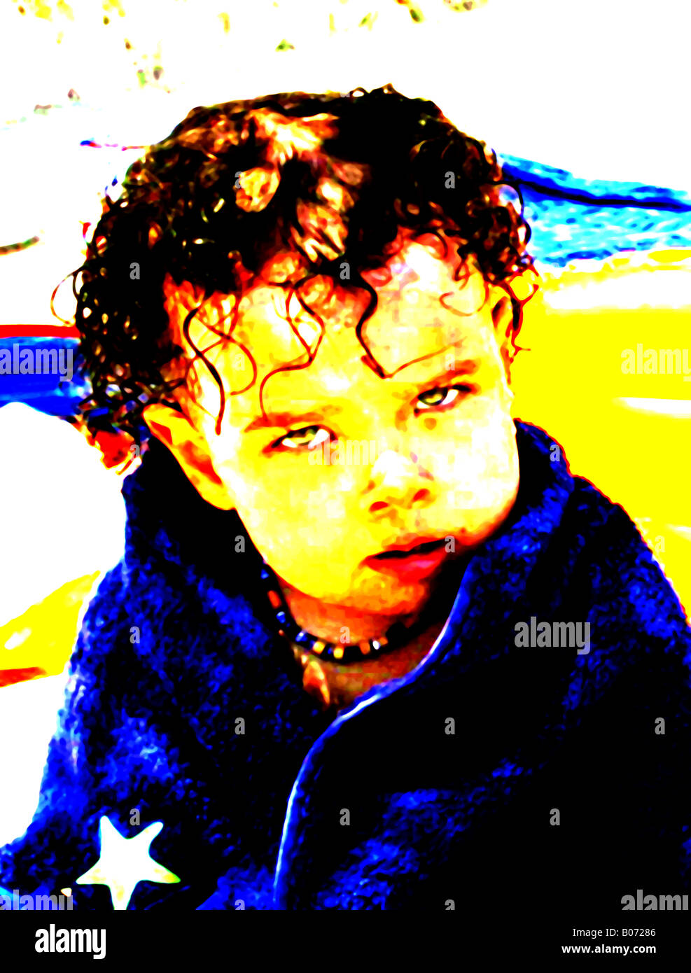 3 years old kid profile (boy). Illustration. Illustrated Stock Photo ...