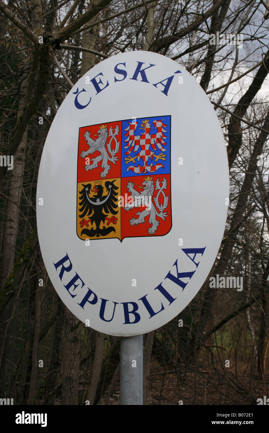 Czech border crossing sign, Czech Republic, Europe. Photo by Willy ...