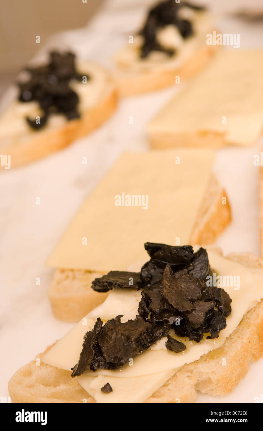 Closeup of Black Diamond Truffles Sandwich with Sourdough Bread and ...