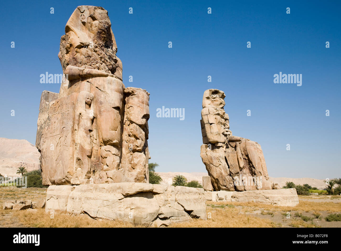The Colossi of Memnon, Mortuary Temple of Amenhotep III, West bank of ...