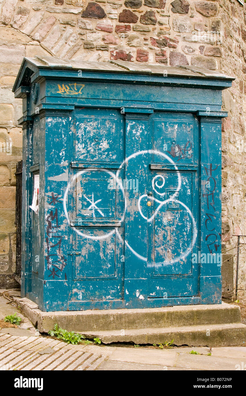Grafitti on a p olice box in Edinburgh Scotland UK Stock Photo - Alamy