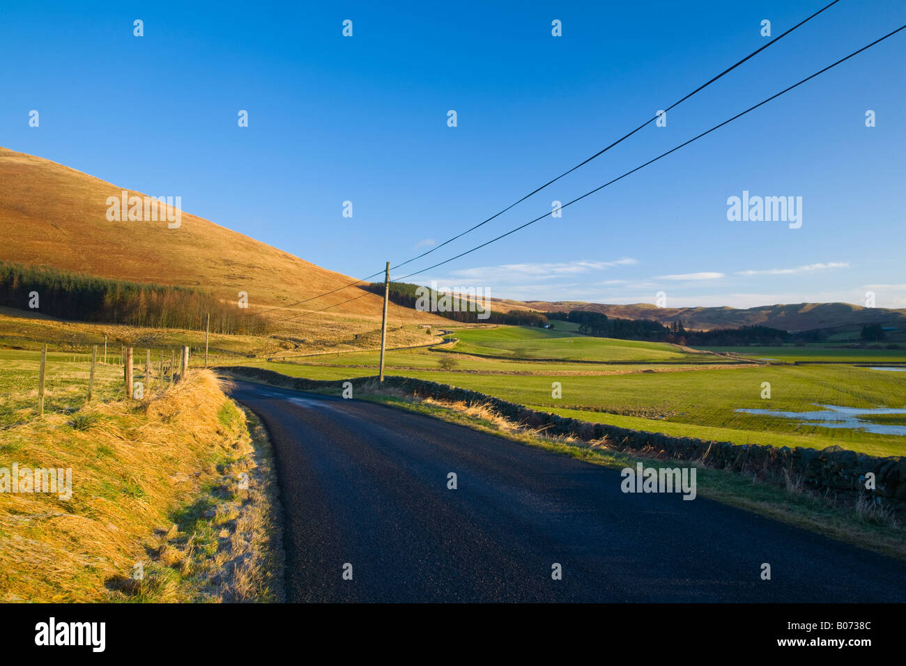 Scotland Scottish Borders Ettrick Valley The B 7009 heading towards ...
