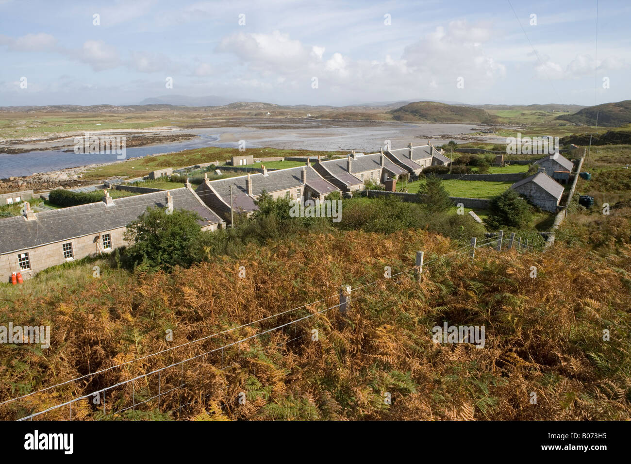 Line of houses on Erraid island, Mull, Scotland Stock Photo - Alamy