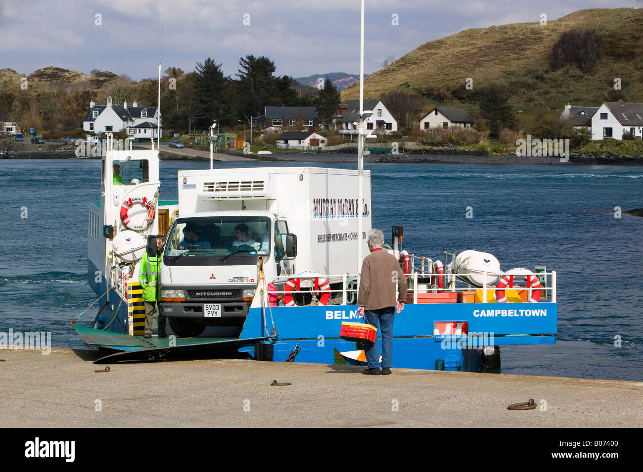 The ferry from Cuan from Seil Island to Luing Island Scotland UK Stock ...