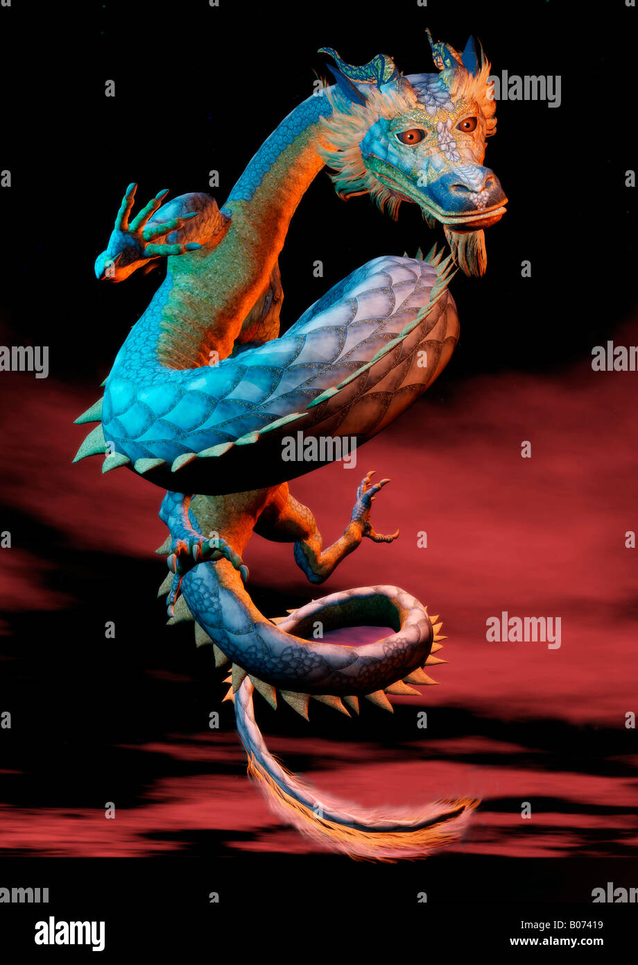 Chinese Dragon floating i midair Stock Photo - Alamy