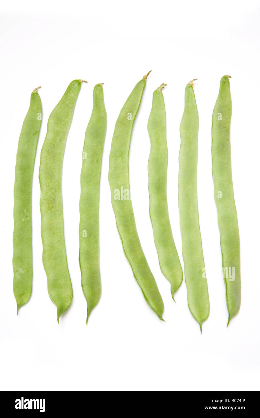 Green beans isolated on a white studio background Stock Photo - Alamy