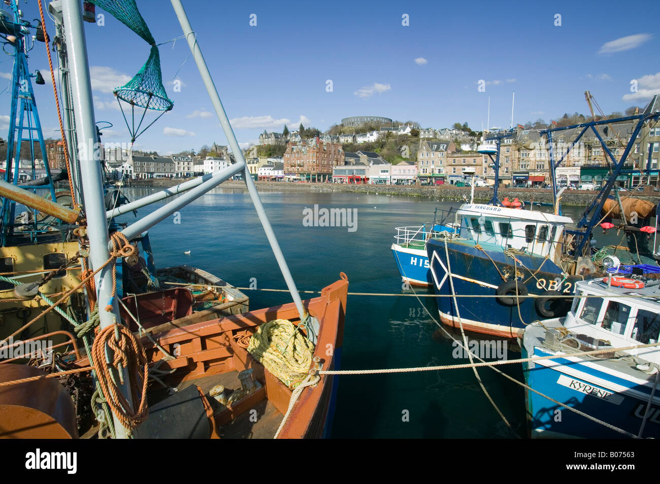 Fishing boats in Oban harbour Scotland UK Stock Photo - Alamy