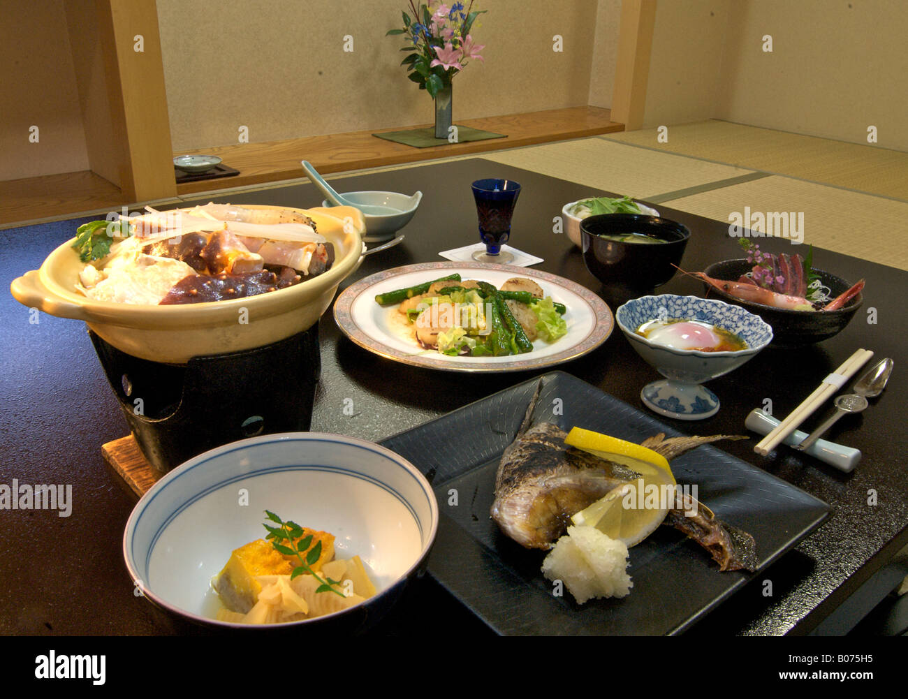Japanese style. Traditional ryokan food Japan Stock Photo - Alamy
