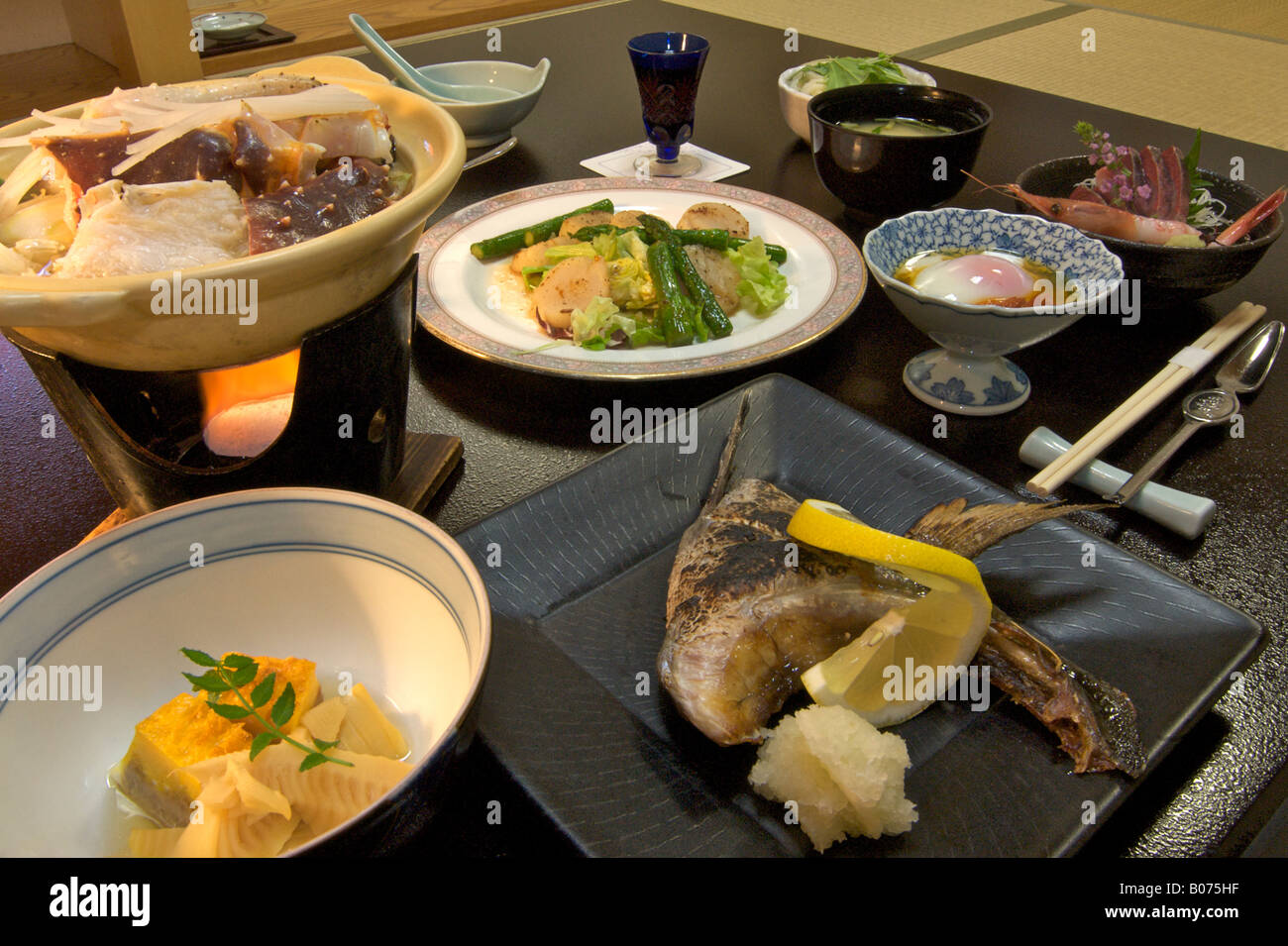 Japanese style. Traditional ryokan food Japan Stock Photo - Alamy