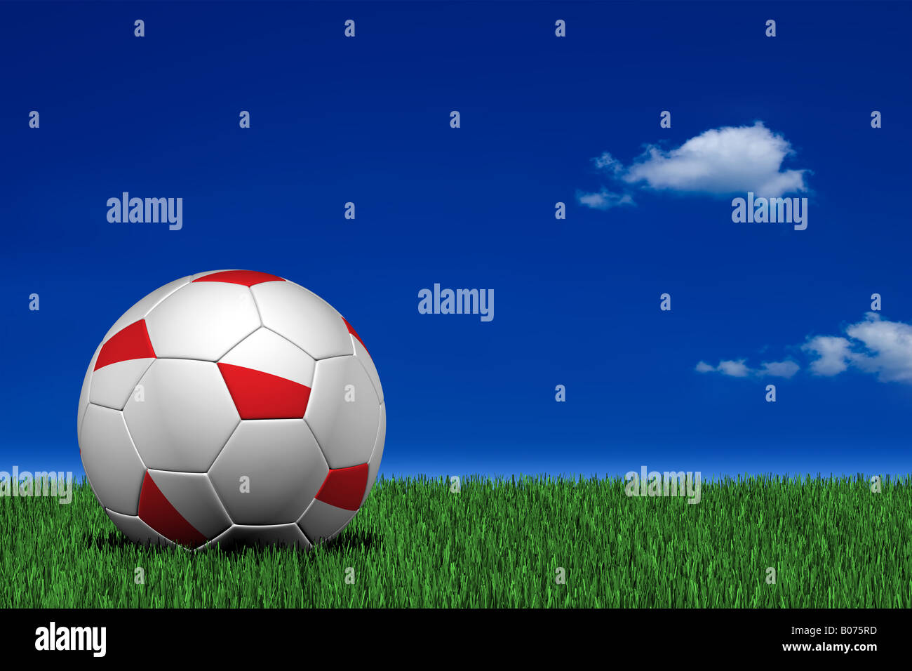 Polish soccer ball laying on the grass Stock Photo - Alamy