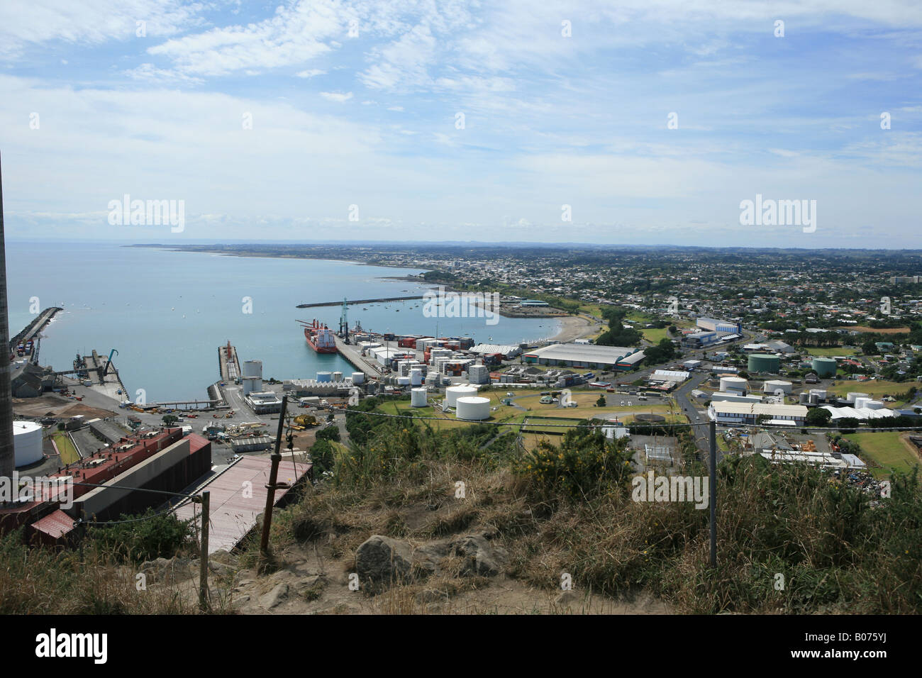 View of New Plymouth from top of Paritutu Stock Photo - Alamy
