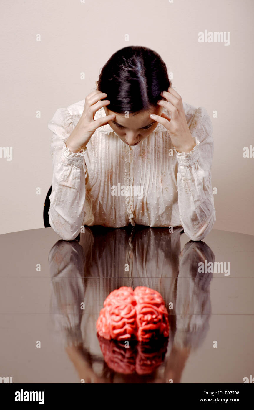 talking to her brain Stock Photo - Alamy