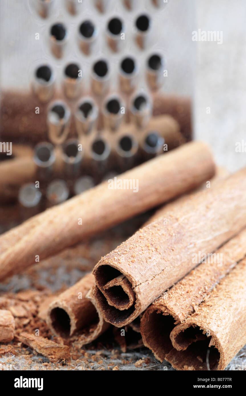 Cinnamon and grater Stock Photo - Alamy