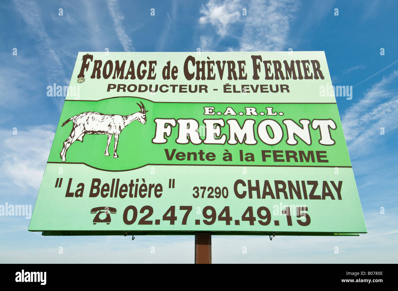 Fromage de Chevre Fermier - goat's cheese - sign, France Stock Photo ...
