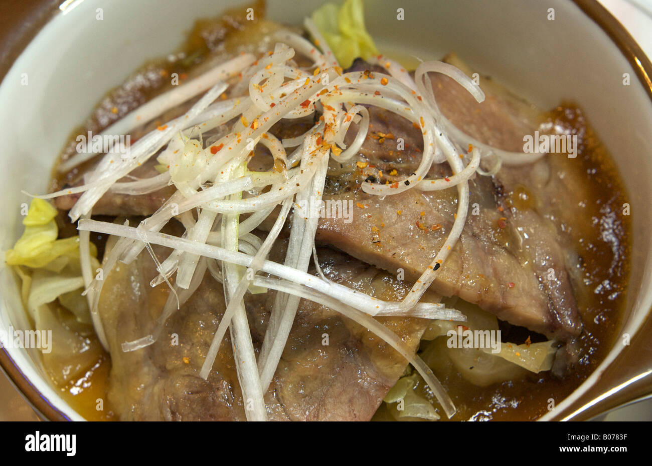 Japanese style pork dish. Traditional ryokan food, Japan Stock Photo ...