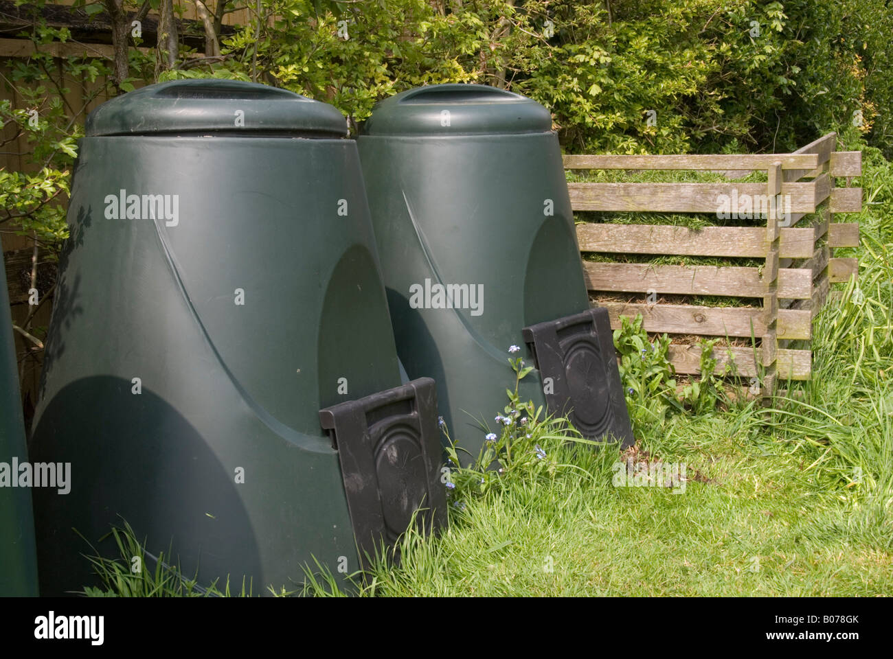 compost bins in a garden Stock Photo - Alamy