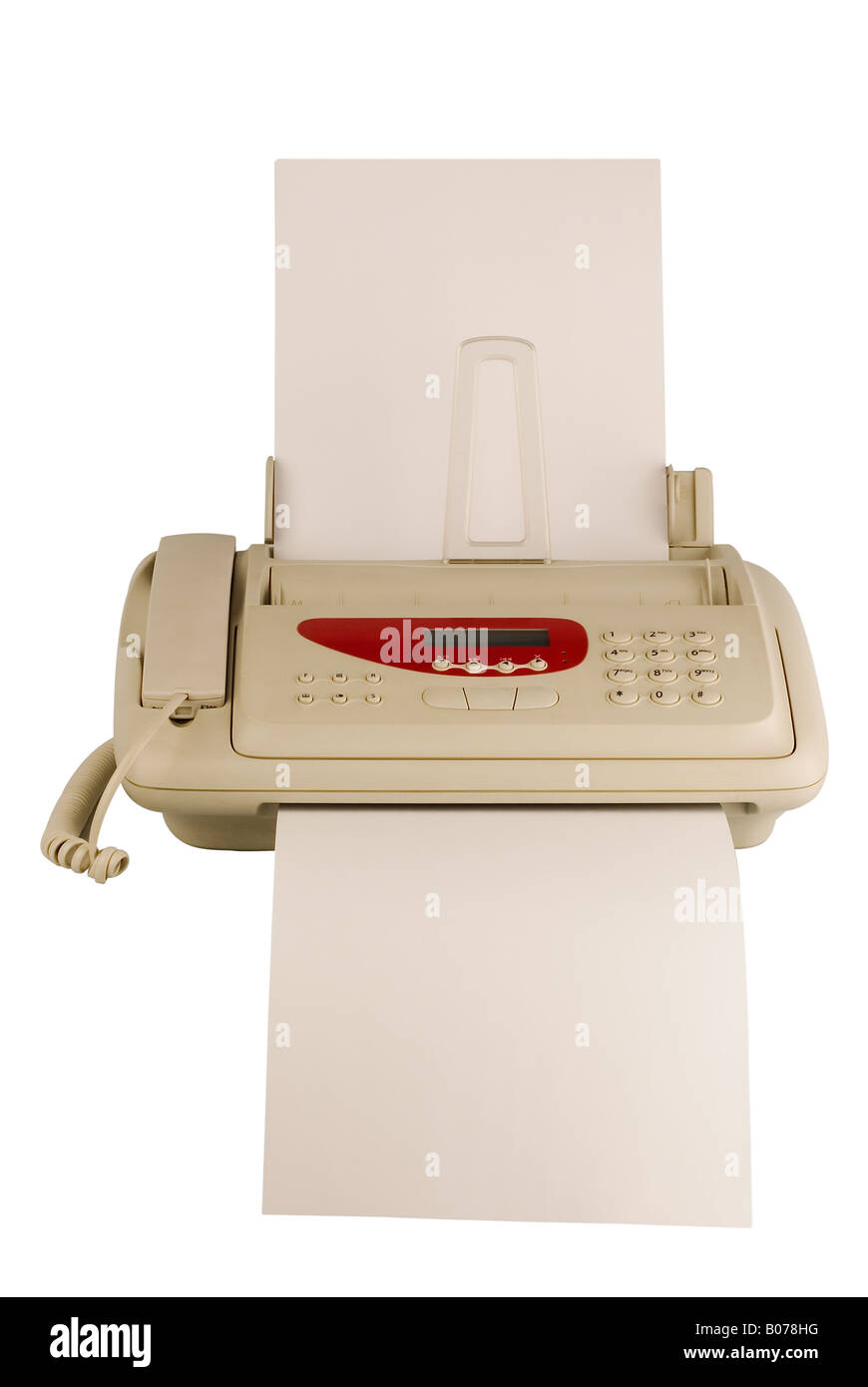 isolated technology fax with blank paper ready to edit Stock Photo - Alamy