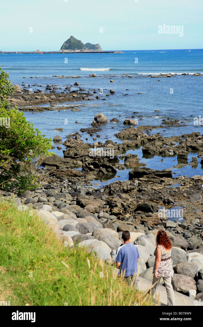 View from seaside walkway New Plymouth Stock Photo - Alamy