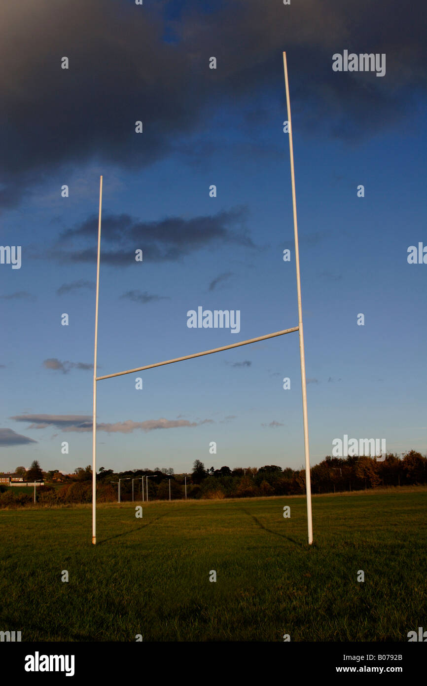 Rugby post on sports field, England, UK Stock Photo - Alamy