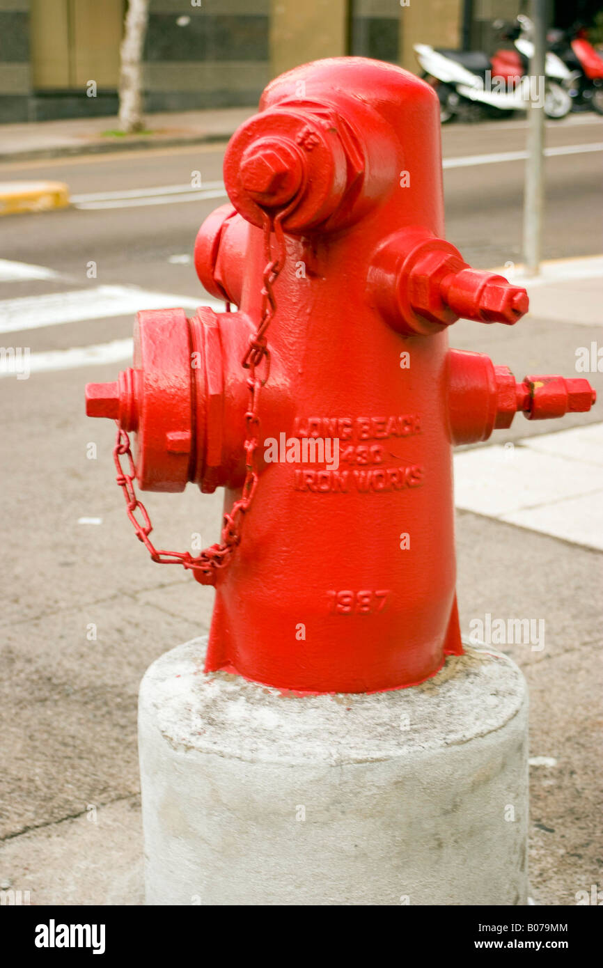 Traditional red fire hydrant in Hamilton Stock Photo - Alamy