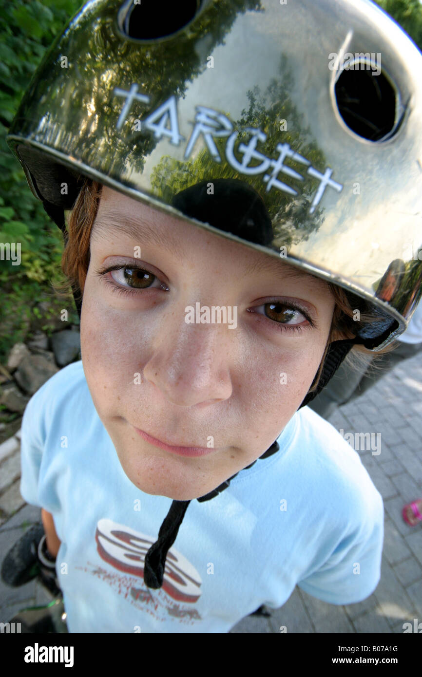 young skater boy crash helmet Stock Photo - Alamy
