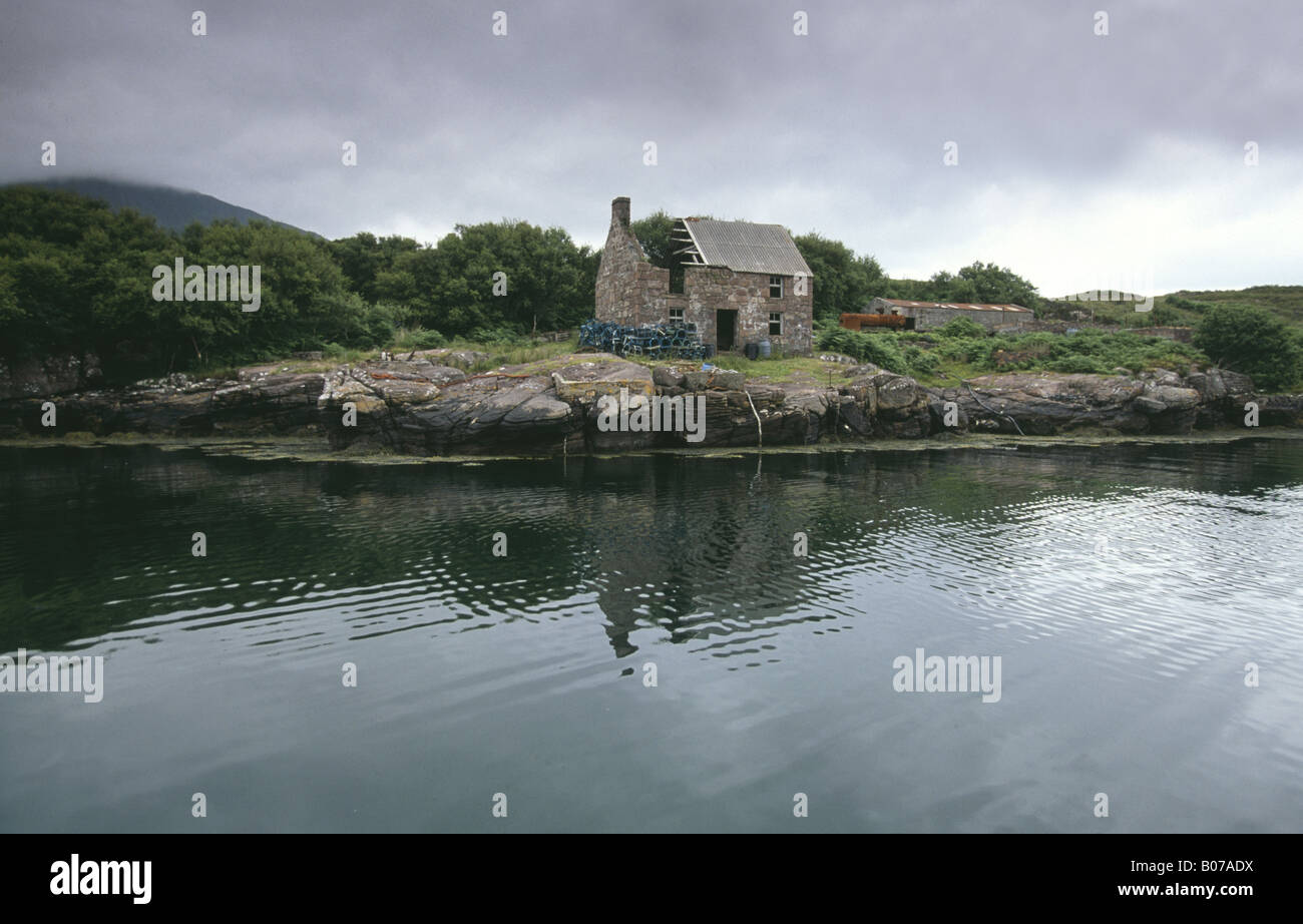 Gavin Maxwell's shark fishing station Soay Harbour Isle of Soay Stock ...